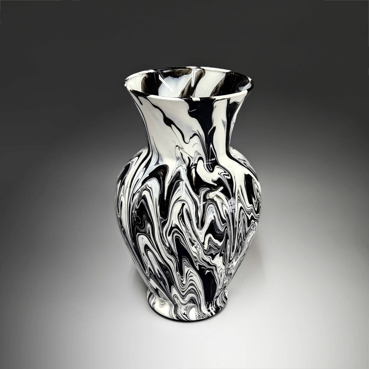 Fluid Art Vase in Black and White | Abstract Fluid Art Gifts & Décor ...
